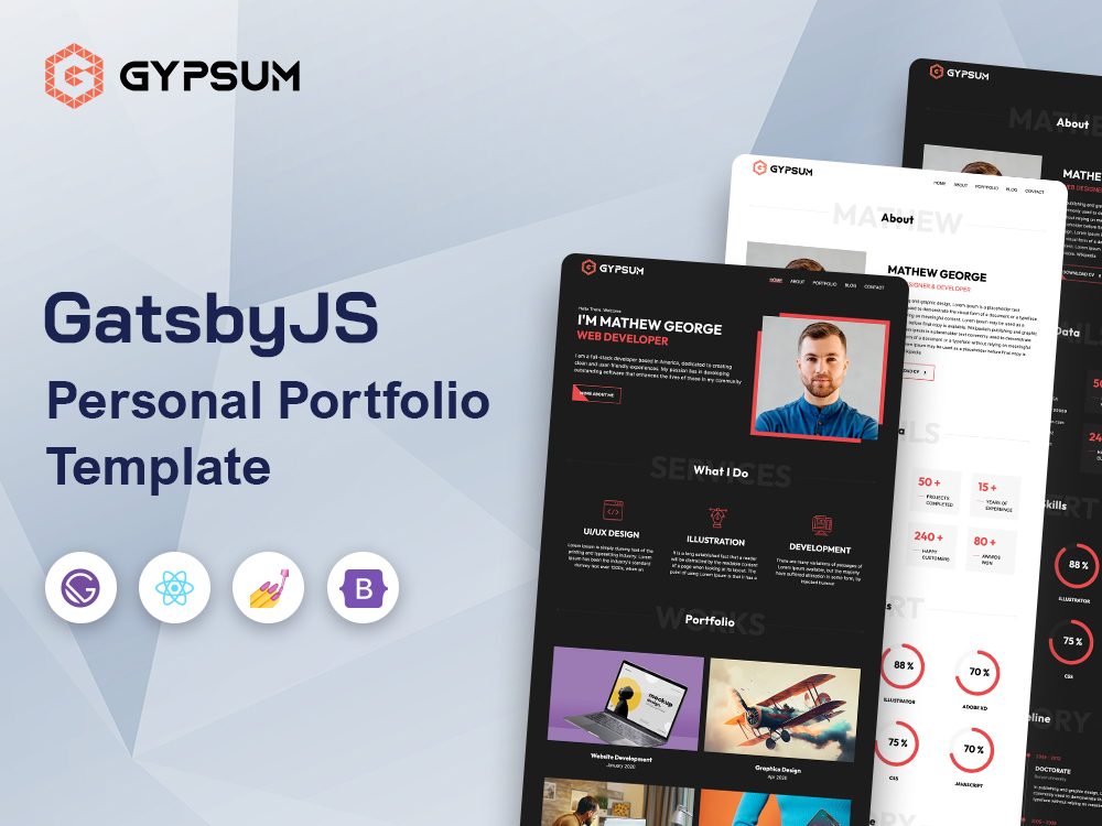 Gypsum Gatsbyjs Personal Portfolio Template Reactrepo